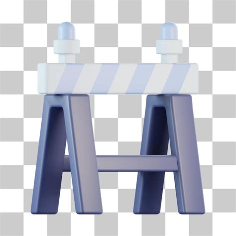 Premium Psd Construction Road Barrier 3d Icon