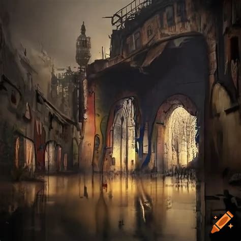 Neo Noir Street Art Of A Flooded Futuristic City On Craiyon