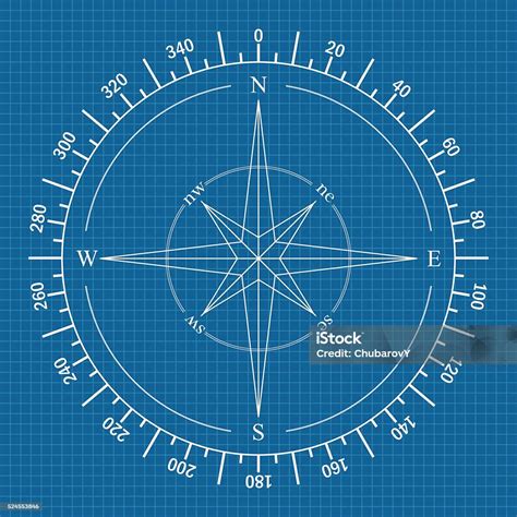 Compass Dial Stock Illustration Download Image Now Blue Blueprint