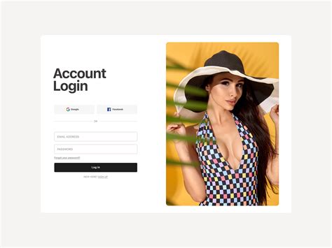 Fashion Account Login Landing Page By Herman Mahal On Dribbble