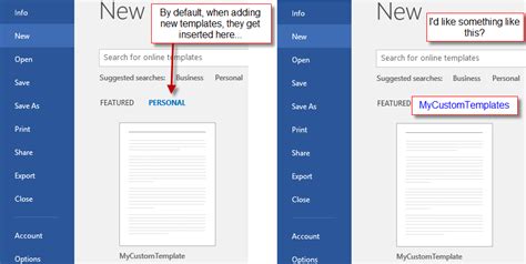 ms office ms word personal templates stack overflow