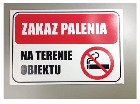 Tabliczka ZAKAZ PALENIA NA TERENIE OBIEKTU 30X20cm BBFC 133D0