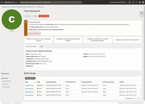 Replace A Faulty Esxi Host From Your Oracle Cloud Vmware Solution Cluster On Oracle Cloud