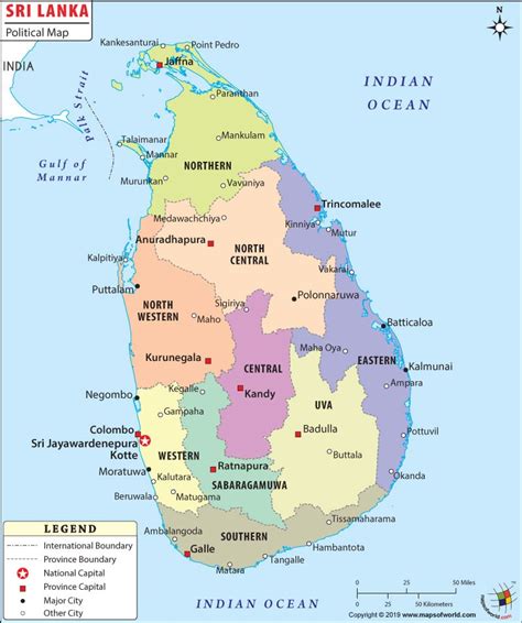 Political Map Of Sri Lanka Cristy Claudetta