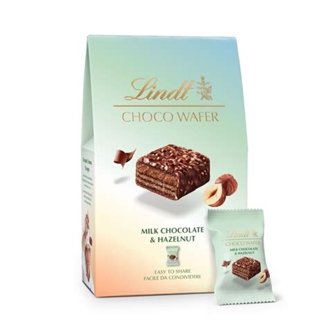 Youings Wholesale LINDT MILK HAZELNUT CHOCO WAFER SHARING BOX 135g