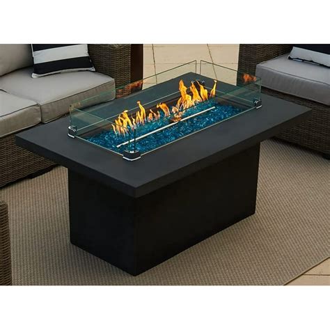 Akoya Outdoor 50 Rectangular Concrete Fire Pit Table Smokeless