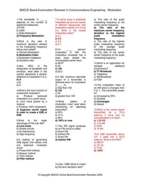 mcq in electronics modulation pdf frequency modulation modulation