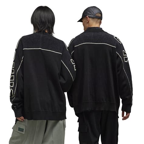 Y3 Graphic Knit Cardigan Men Black Flannels