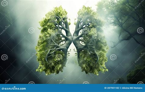 Lungs Formed By Leaves And Tree Branches In The Concept Of Environment