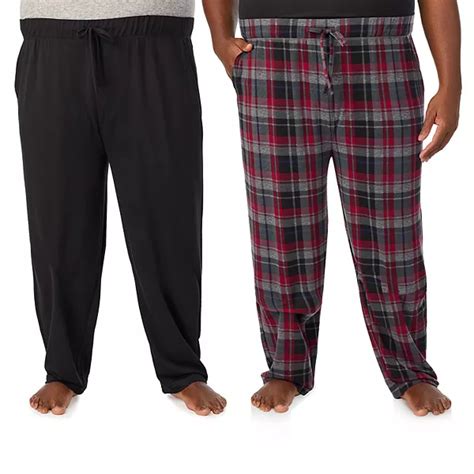 Big And Tall Cuddl Duds® 2 Pack French Terry Pajama Pants Set