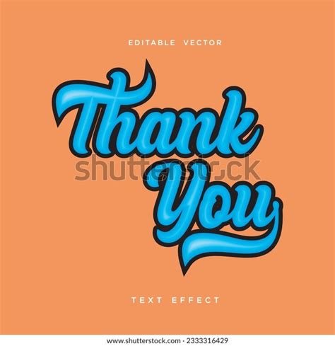 Thank You Form Text Effect Vector Stock Vector Royalty Free