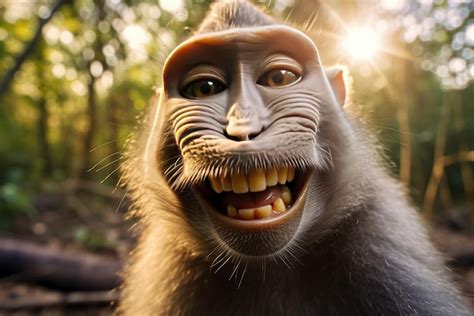 Premium Ai Image Portrait Of A Monkey Generative Ai
