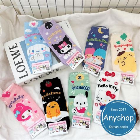 Anyshop韓國襪 三麗鷗短襪 卡通襪子 Kitty 布丁狗 女生卡通襪 蛋黃哥 美樂蒂 大耳狗 女襪 86403 蝦皮購物