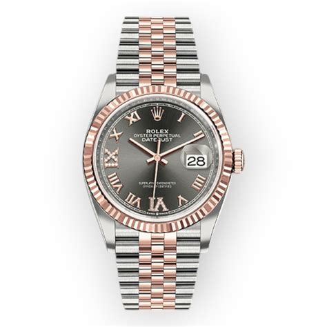 Pre Owned Rolex Datejust 126231 36mm Everose Rhodium Roman Dial Jd