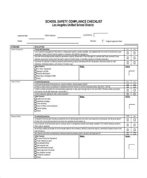 Compliance Checklist Template