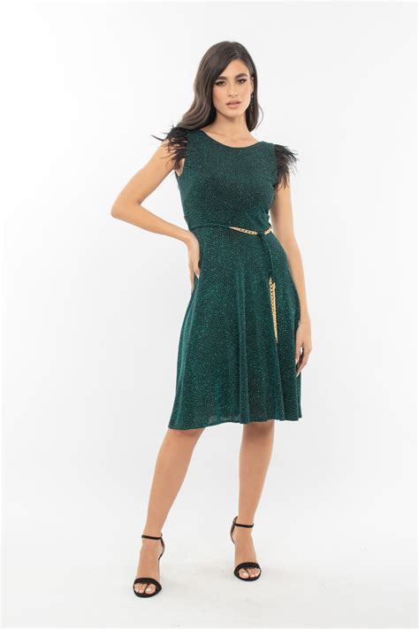 ΦΟΡΕΜΑ Plus Size ΛΟΥΡΕΞ ΜΙΝΤΙ ΜΕ ΠΟΥΠΟΥΛΟ ΠΡΑΣΙΝΟ