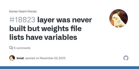 Layer Was Never Built But Weights File Lists Have Variables · Issue
