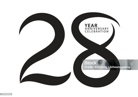 28 주년 기념일 축 하 블랙 컬러 로고 타입 벡터 28 숫자 디자인 28 번째 생일 초대장 로고 번호 디자인 벡터 일러스트 레이 션 그래픽 요소 서예 글꼴 타이포그래피