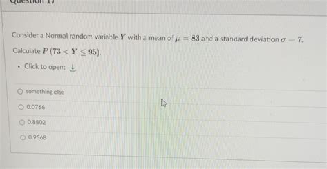 Solved Consider A Normal Random Variable Y With A Mean Of Chegg