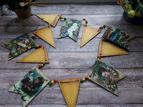 Новогодние флажки открытки 75 фото