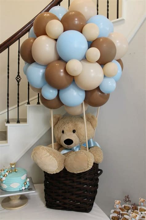 Baby Shower Bear With Balloons Decoration In 2025 Baby Shower