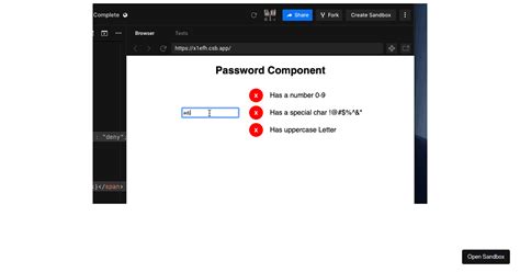 Password Component Codesandbox