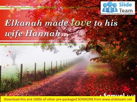 1 Samuel 1 19 Elkanah Made Love To His Wife Power Point Church Sermon Ppt