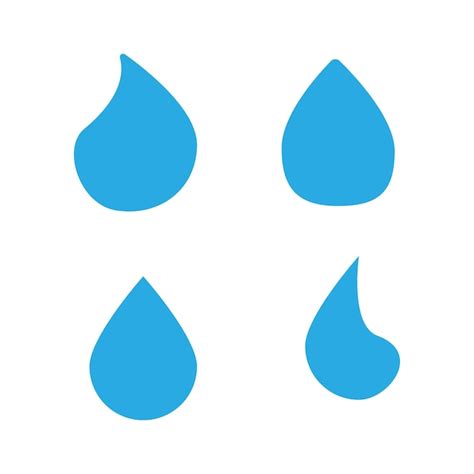 Icono De Gota De Agua Con Color Azul Vector Premium