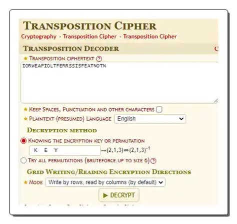 7 Best Free Transposition Cipher Decoder Websites