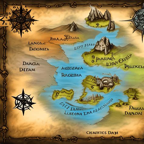 Dungeon And Dragons World Map With Map Legend Legend Marked · Creative
