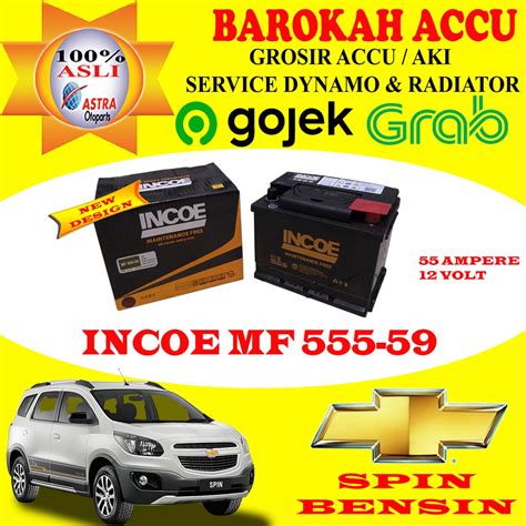 Jual AKI MOBIL CHEVROLET SPIN BENSIN INCOE MF 555 59 55 AH ASTRA