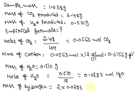 A 1 038g Sample Of An Unknown Compound Containing C H And O Yielded 2