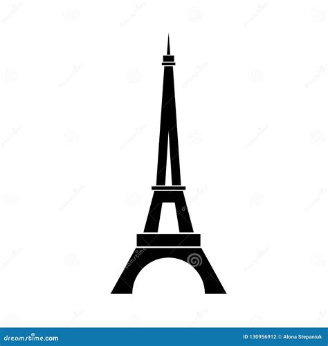 Icono Plano De La Torre Eiffel Ilustración del Vector Ilustración de