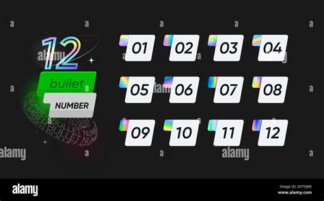 Number Bullet Points Vector Set Of Numbered Buttons Or Tags From One