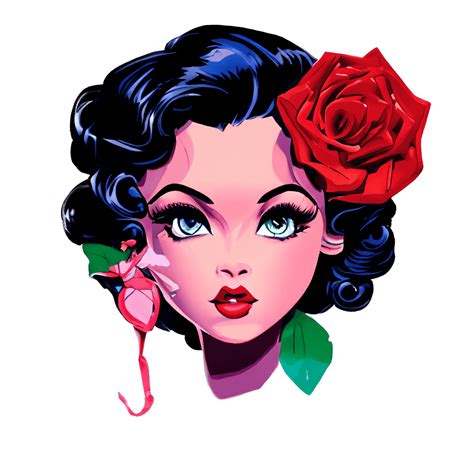 Beautiful Pinup Girl Sticker · Creative Fabrica