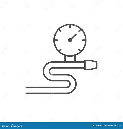 Air Manometer Line Outline Icon Stock Vector Illustration Of Gauge Tire 308463249