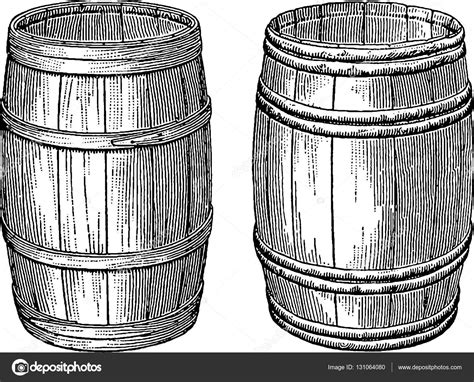 Vintage Illustration Wooden Barrel Stock Illustration By ©unorobus