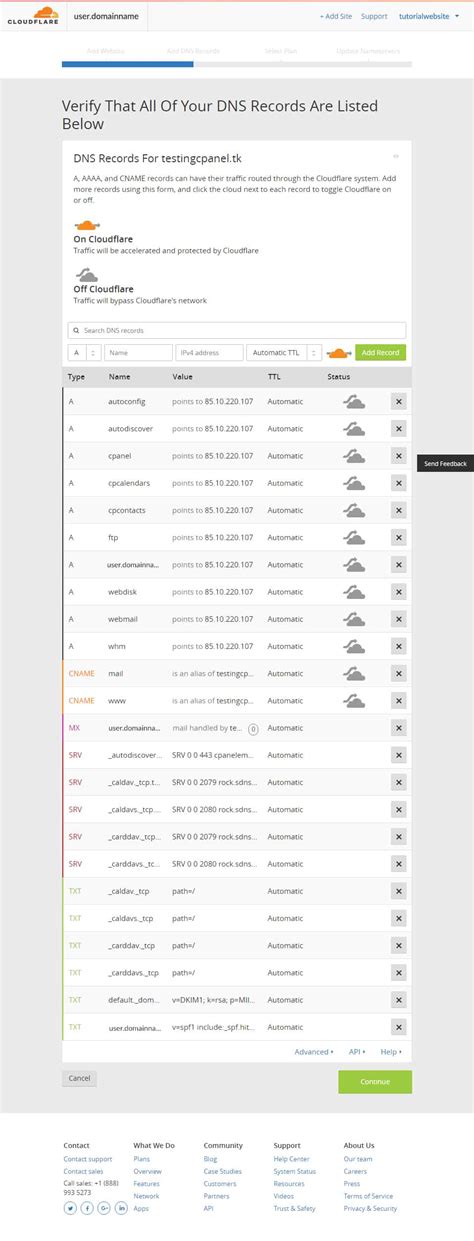After Configuring A Domain With Cloudflare Add Or Verify Dns Records