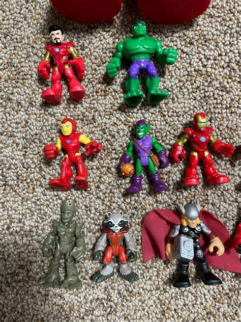 Playskool Super Hero Squad Lot Of 17 Hulk Buster Armor Groot Rocket