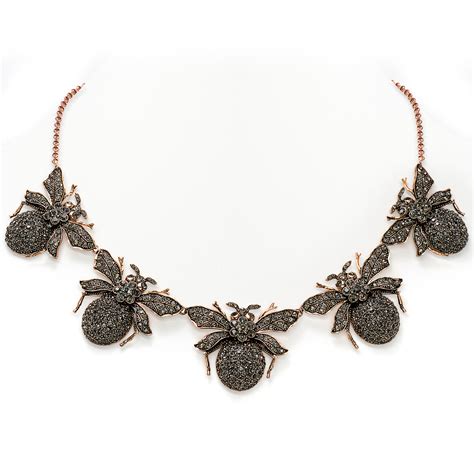 Vintage Black Diamond Bumble Bee Necklace Azaara