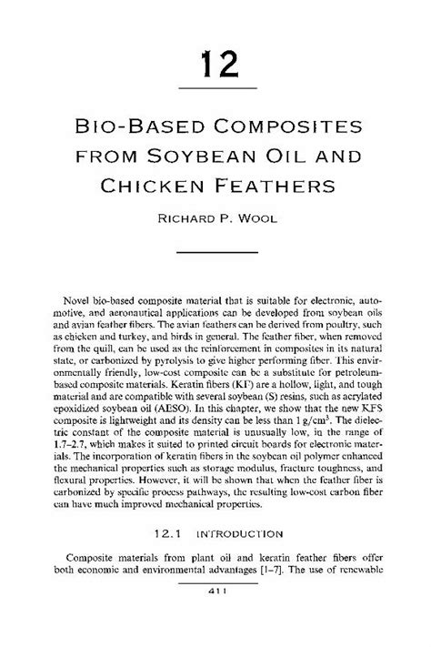 Pdf Bio Based Polymers And Composites Bio Based Composites From Soybean Oil And Chicken