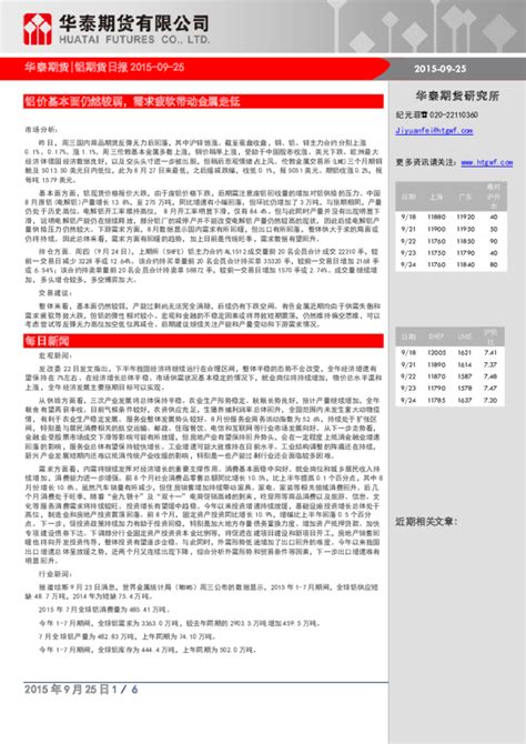 铝期货日报：铝价基本面仍然较弱，需求疲软带动金属走低