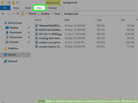 how to enable image preview to display pictures in a folder windows 10