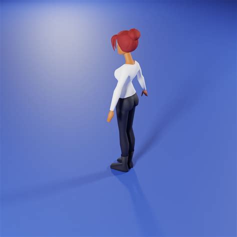 Woman Game Ready Low Poly Cartoon Girl Free VR AR Low Poly D Model CGTrader
