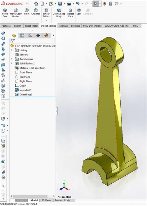 Cara Modifikasi Fitur Part Menggunakan Delete Patch Pada SOLIDWORKS