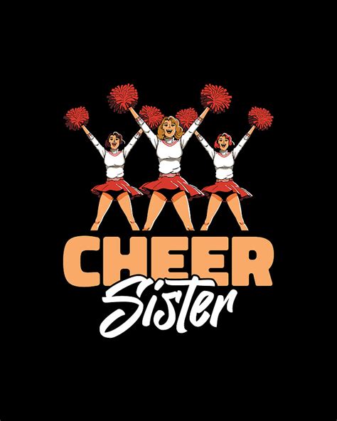 Cheerleader Sister Cheercaptain Cheerleading Digital Art By Crazy