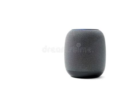 A Small Gray Speaker With A Blue Button On It Ai Generated Stock Illustration Illustration Of