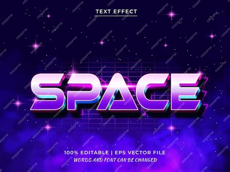 Premium Vector Space 3d Editable Text Effect Premium Vector