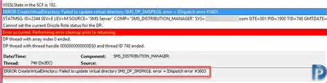 Idispatch Error 3603 During Sccm Content Distribution