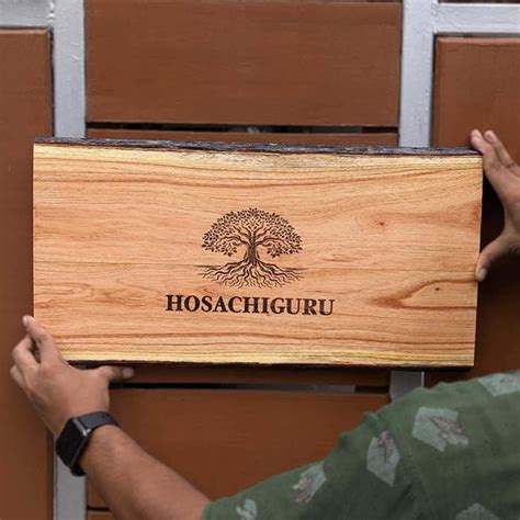 Rustic Rectangular Natural Live Edge Wood Sign For Home Engraved